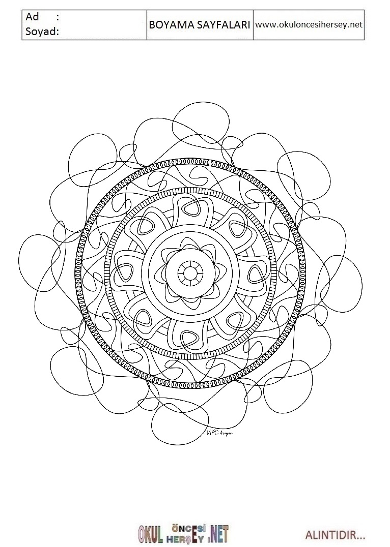 Mandala Boyama Sayfaları