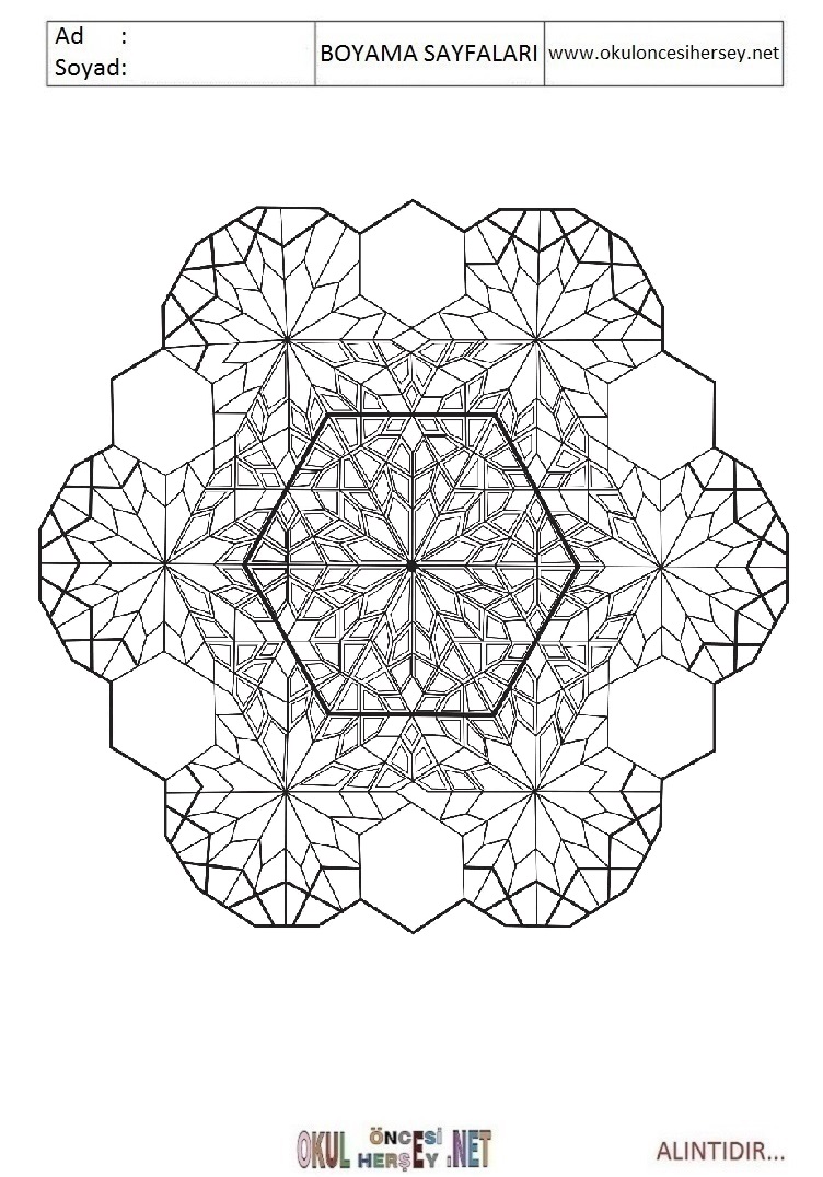 Mandala Boyama Sayfaları