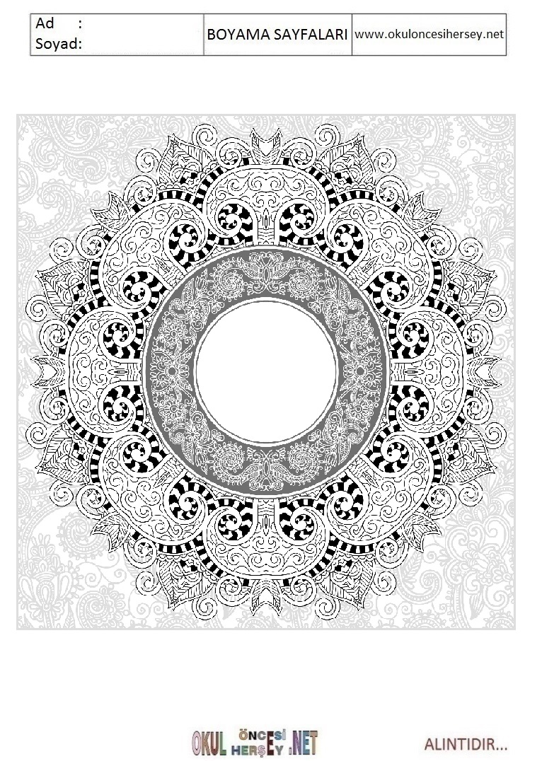 Mandala Boyama Sayfaları