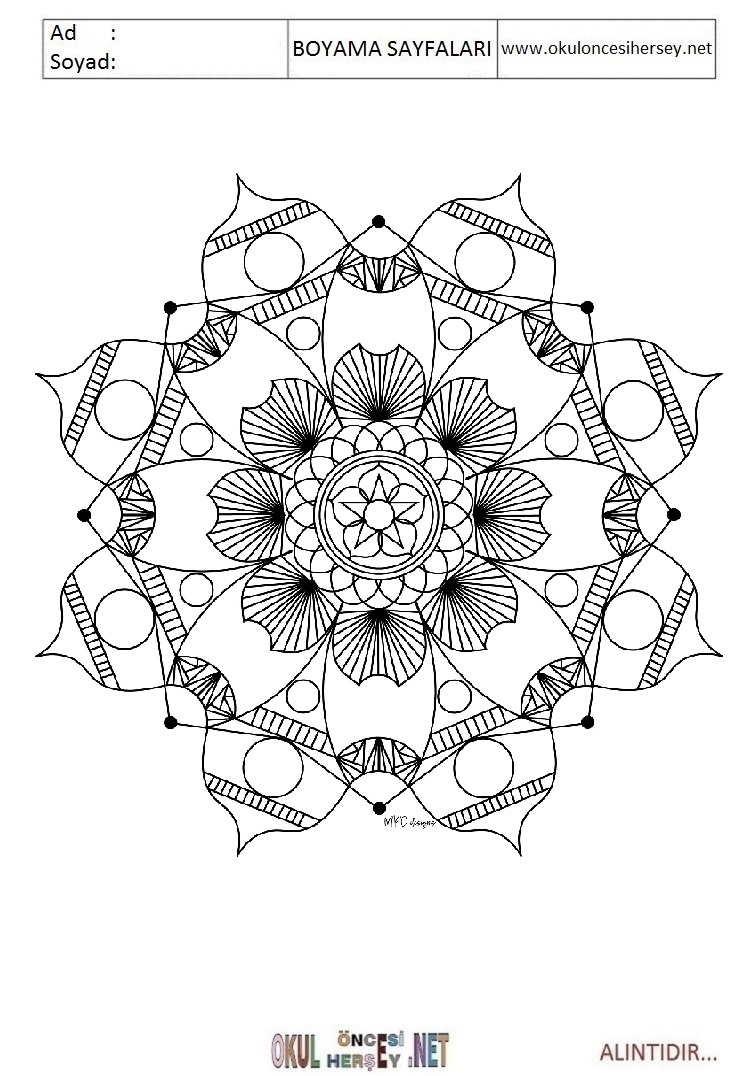 Mandala Boyama Sayfaları