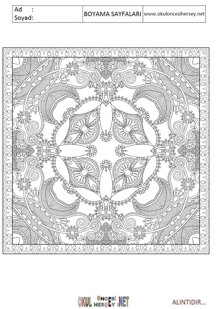 Mandala Boyama Sayfaları