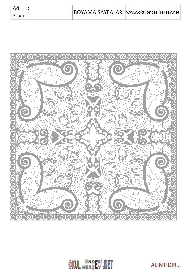 Mandala Boyama Sayfaları