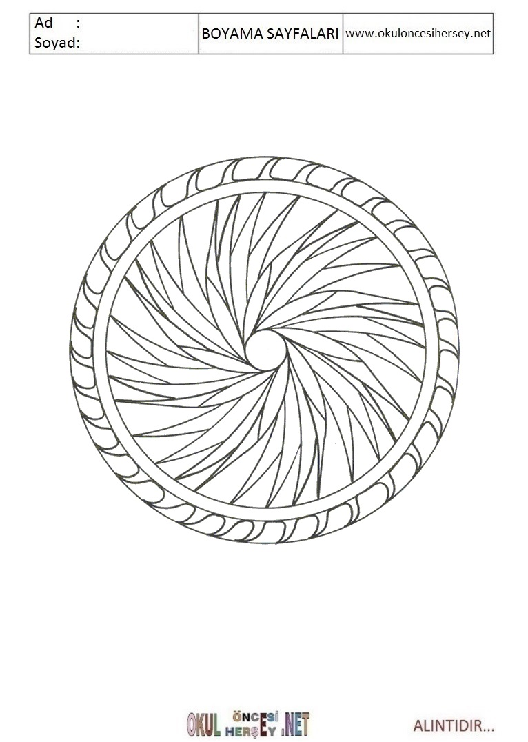 Mandala Boyama Sayfaları