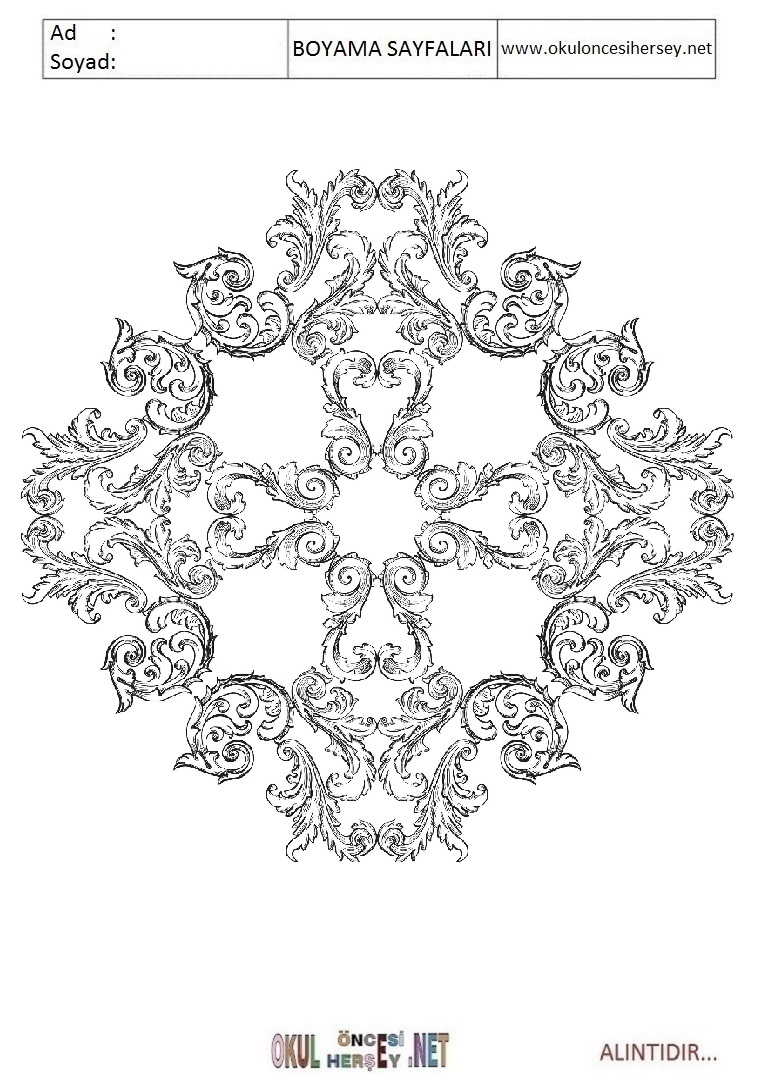 Mandala Boyama Sayfaları