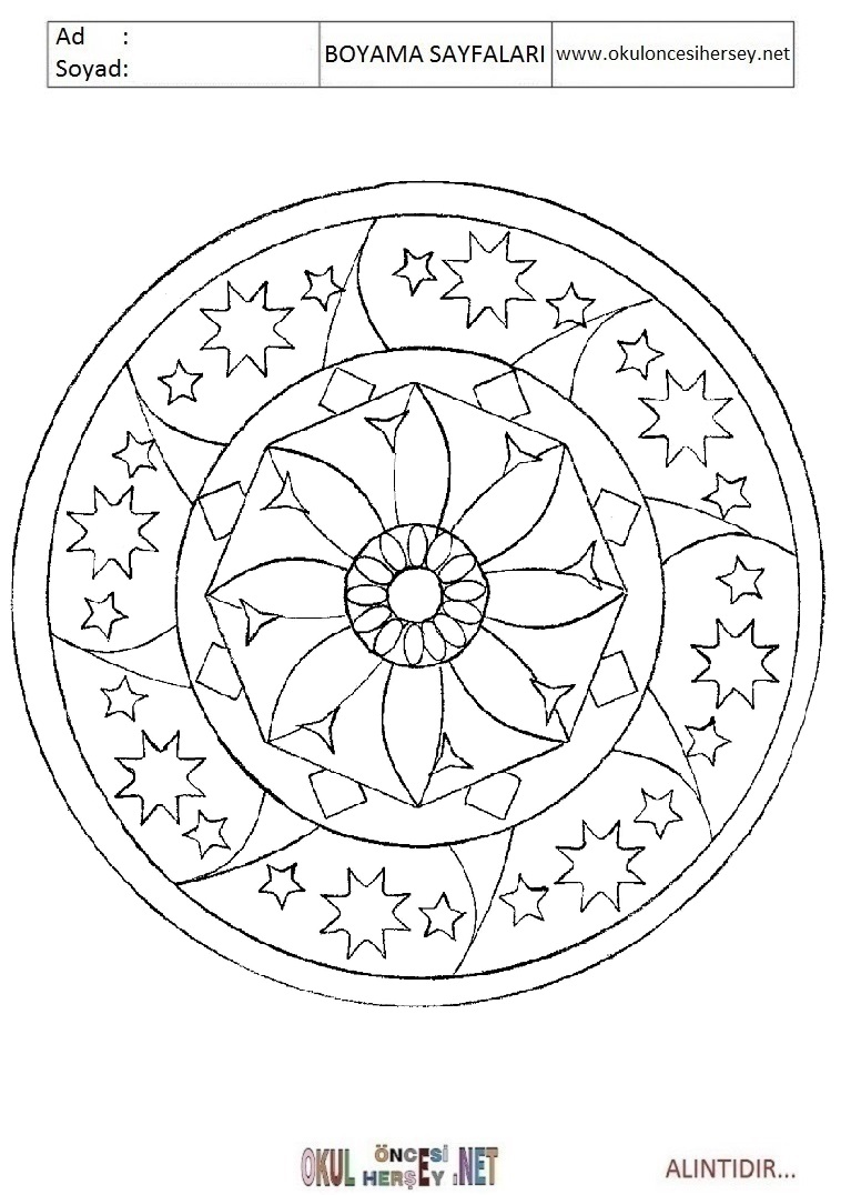 Mandala Boyama Sayfaları