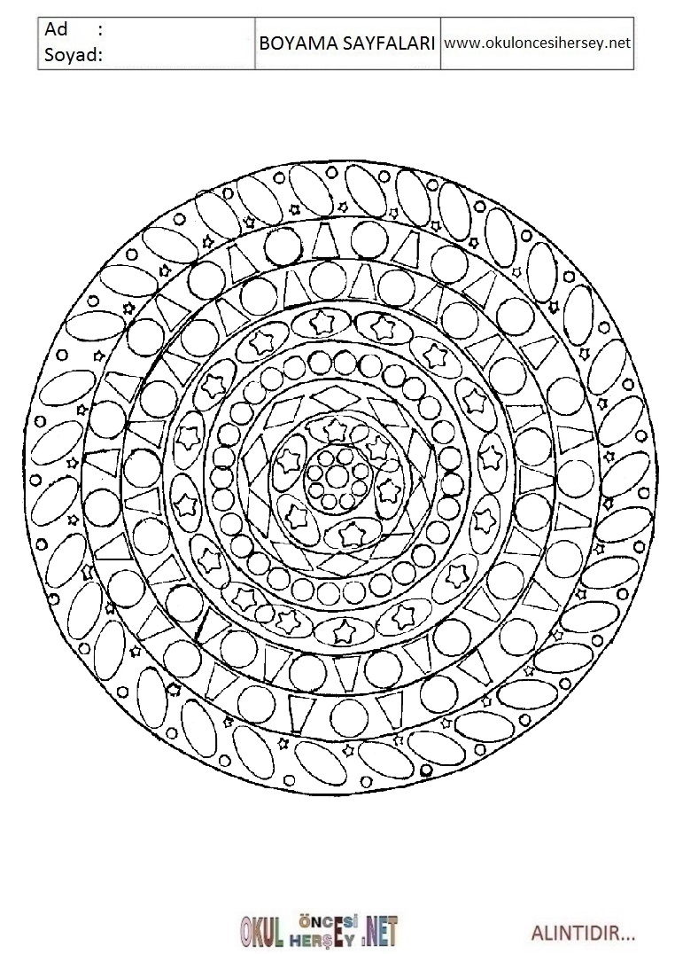Mandala Boyama Sayfaları