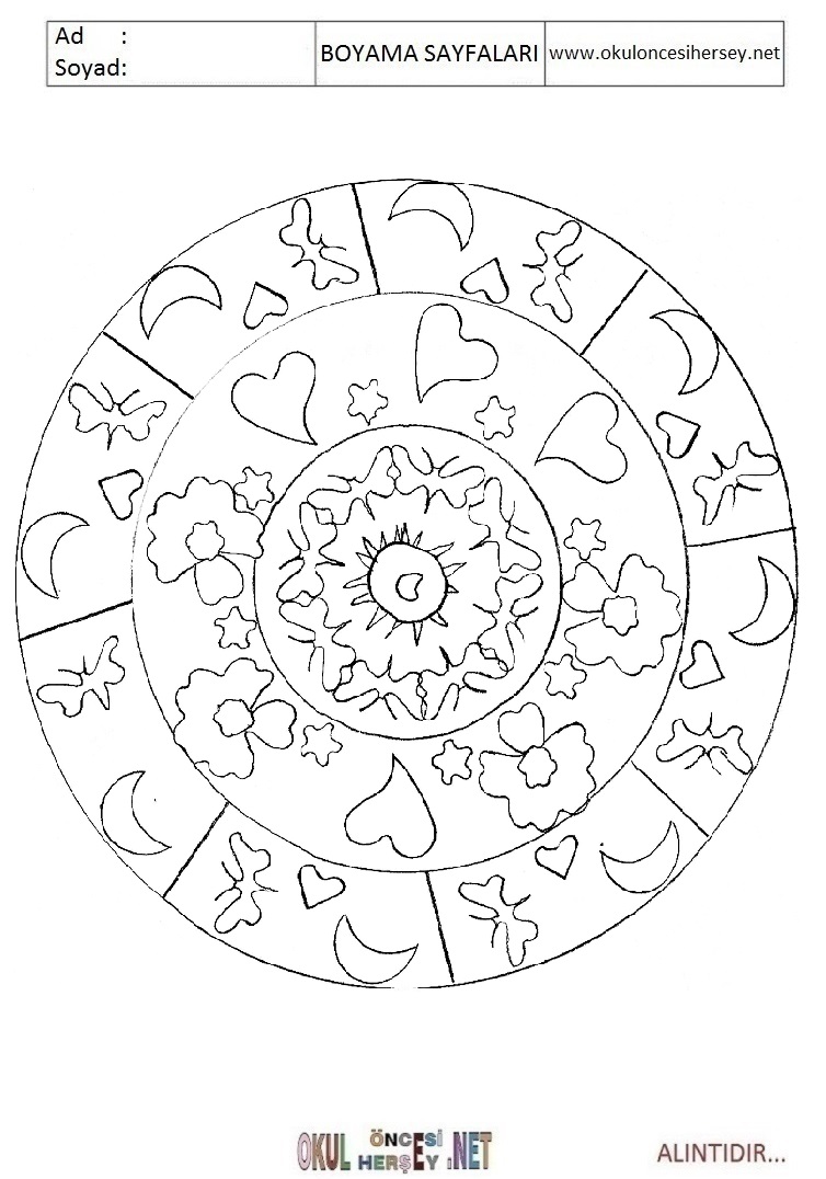 Mandala Boyama Sayfaları