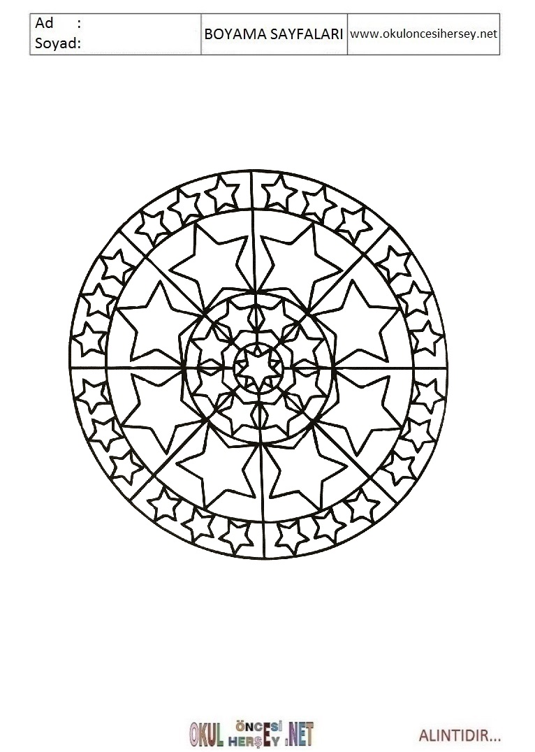Mandala Boyama Sayfaları