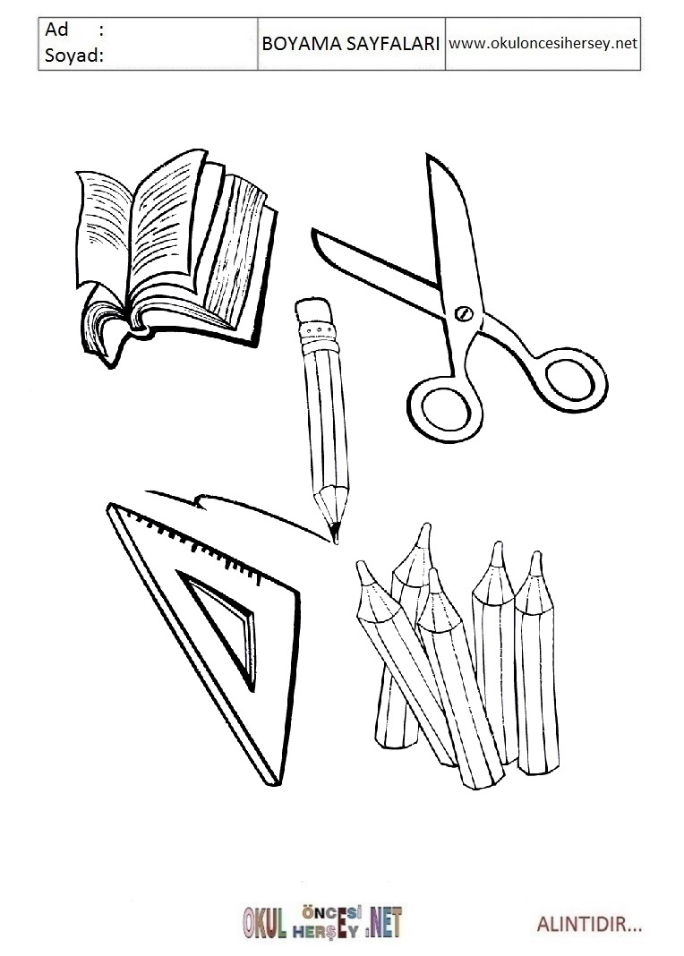 okul-öğeleri Boyama Sayfaları