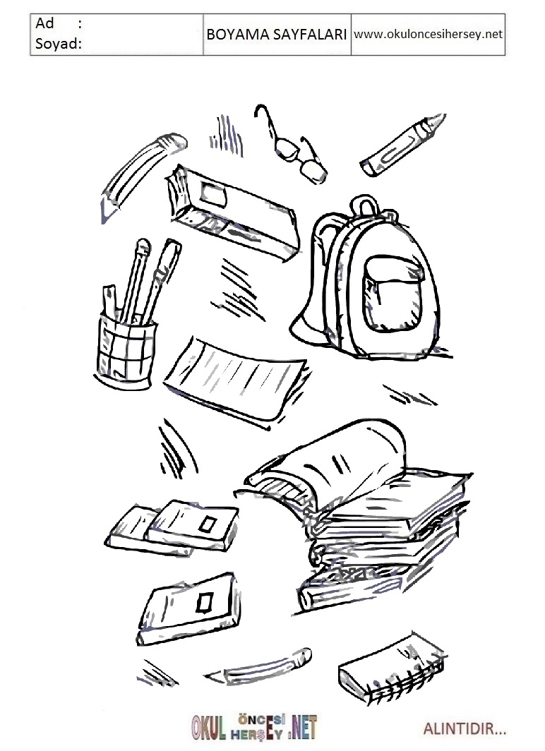 okul-öğeleri Boyama Sayfaları