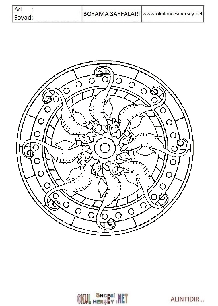Mandala Boyama Sayfaları