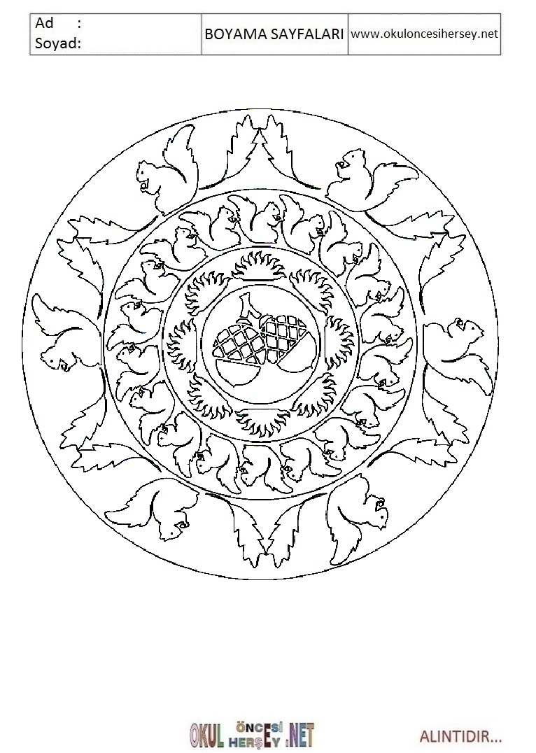 Mandala Boyama Sayfaları