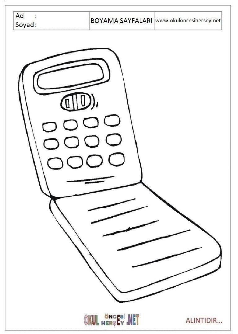 Cep Telefonu Boyama Sayfaları