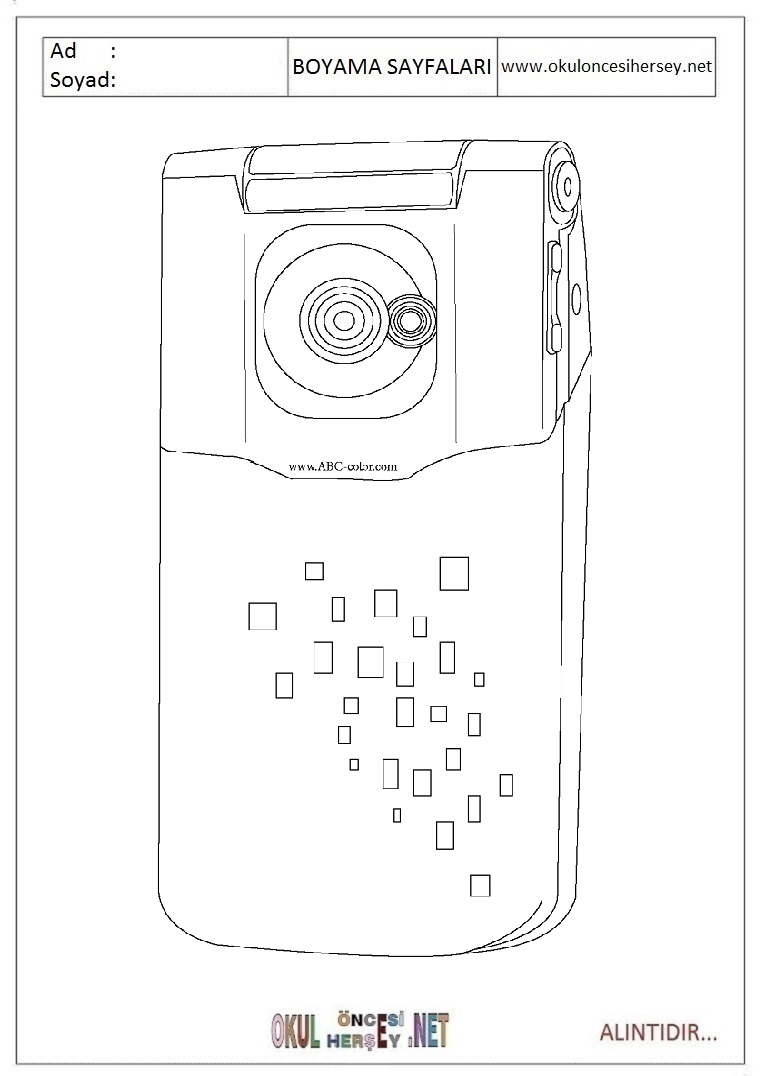 Cep Telefonu Boyama Sayfaları