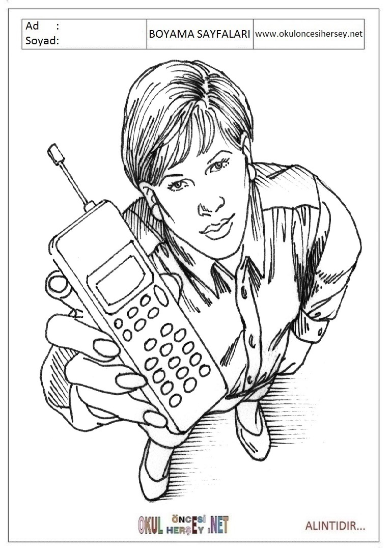 Telefon Boyama Sayfaları