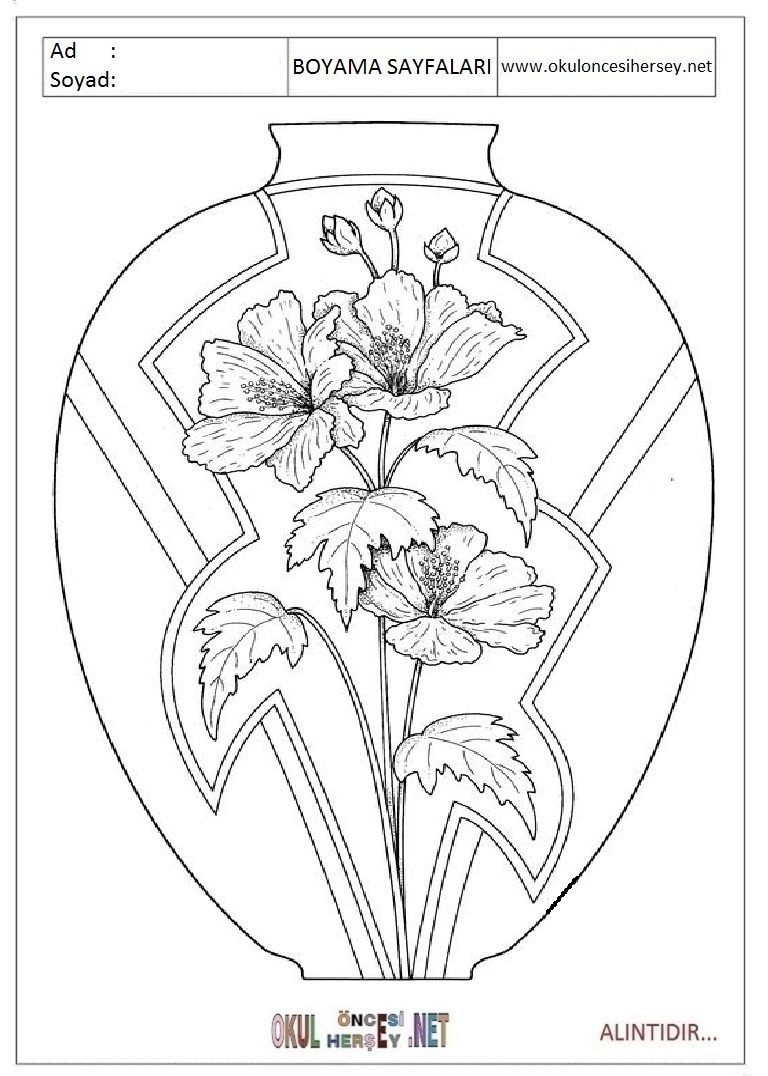 Vazo Boyama Sayfaları