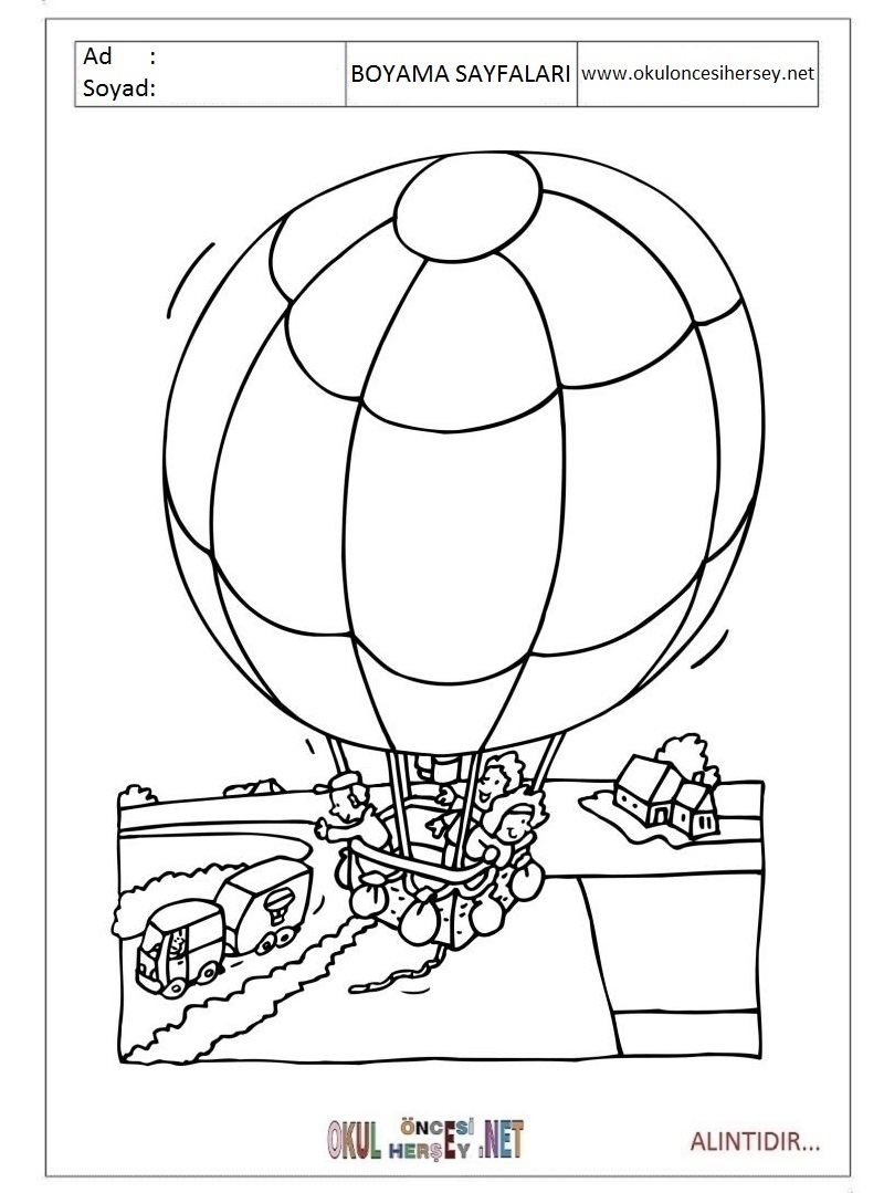 Balon Boyama Sayfaları