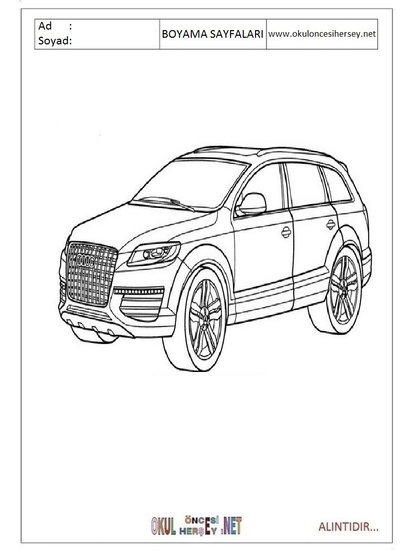 Audi Boyama Sayfaları