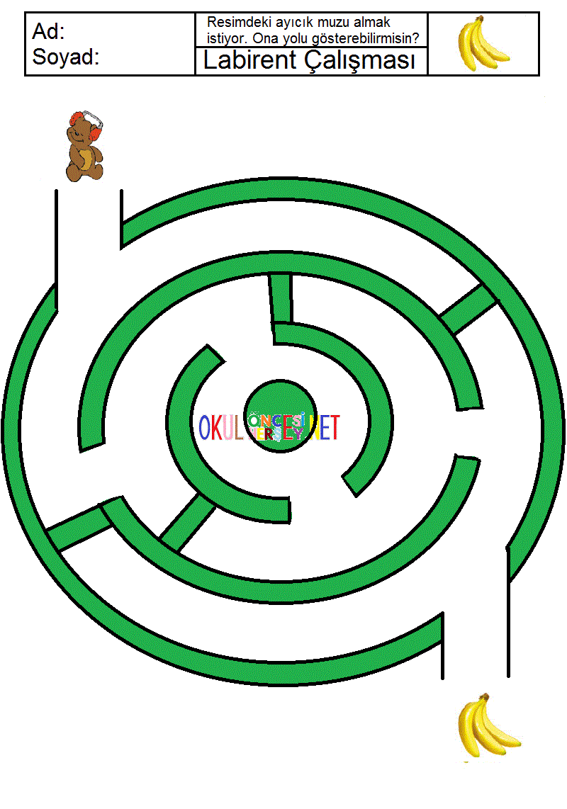 LABİRENT BULMACA ÇİZGİ ÇALIŞMALARI