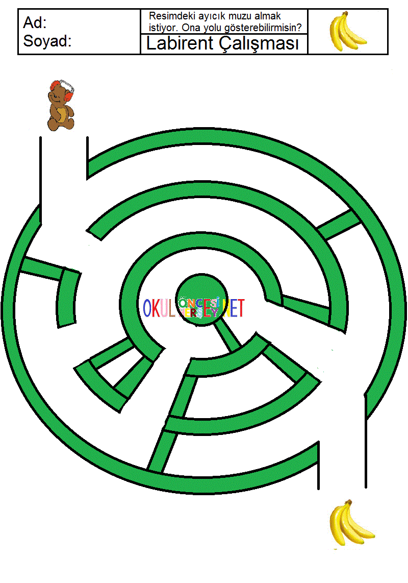 LABİRENT BULMACA ÇİZGİ ÇALIŞMALAR