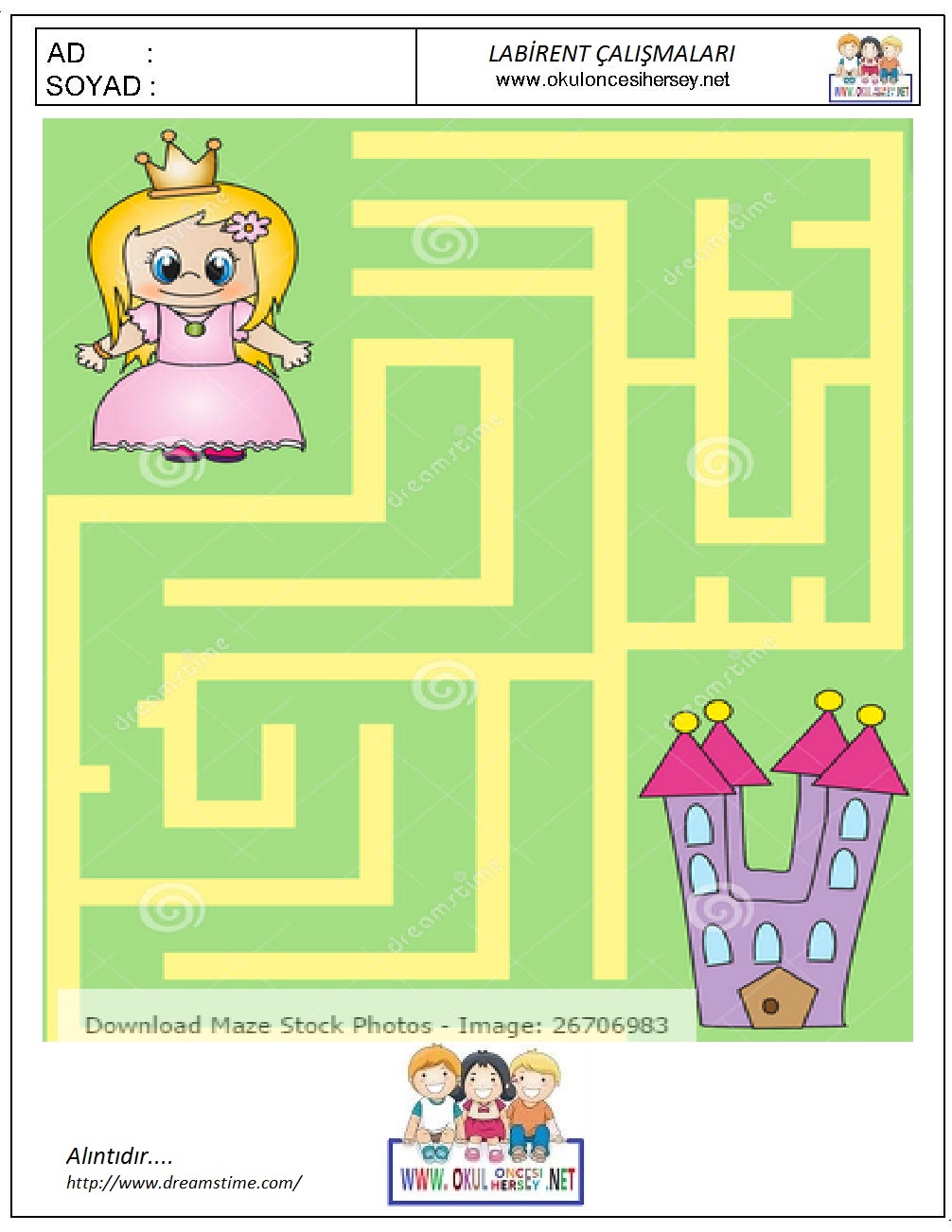 Okul Öncesi Labirent Bulmaca Çalışmaları